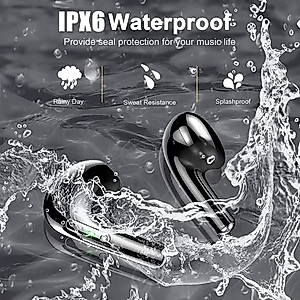 Wireless Bluetooth 5.2 Earbuds Headphones in-Ear,Fast Charging Case Wireless Earbuds Deep Bass with mic, Touch Control, IPX6 Waterproof Sport Wireless Headphones for Work Running Gym