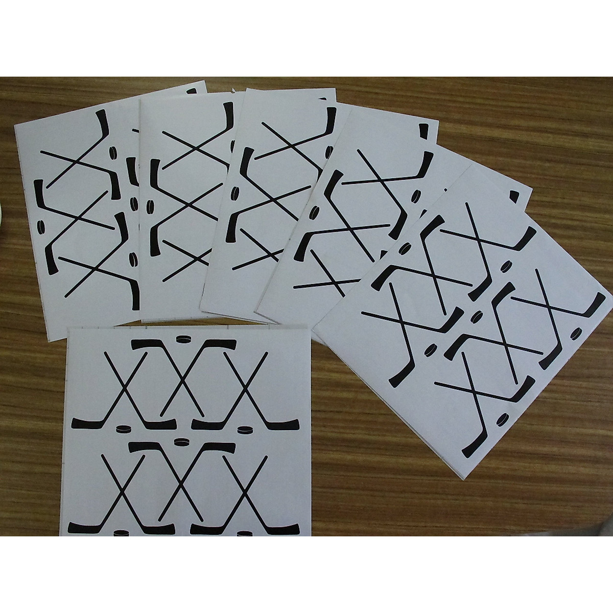 36pcs/Set Hockey Cross Sticks Pattern Vinyl Wall Decal for Kids Room boy Bedroom Sticker Baby Nursery Wall Art Mural YA198 (Black)