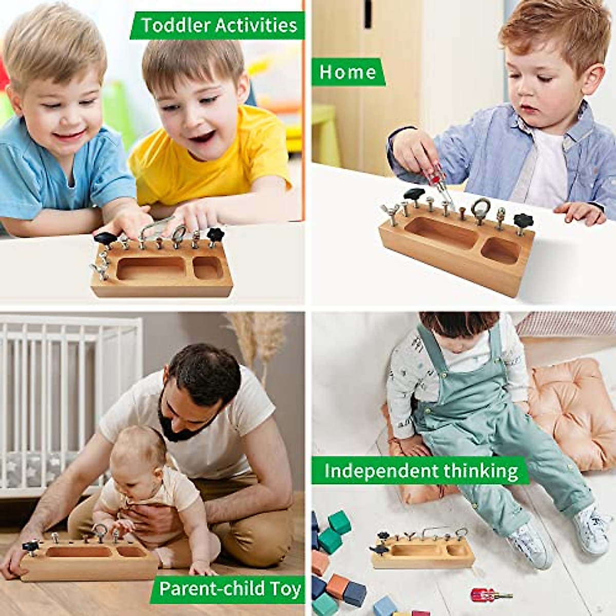 Montessori Toys for 3 4 5 Year Old, Montessori Screwdriver Board, Kids Wooden Toys, Fine Motor Skills Toys, Sensory Toys for Toddlers, Preschool Learning Toys for Toddler Travel