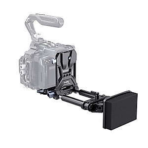 SmallRig V-Mount Battery Plate with Double Quick Release Plate for Arca, Quick Release Chest Pad, 15mm rods, L-Shape Compact & Foldable V Mount Battery Plate for DSLR Cameras, Gimbals & Tripod - 4063B