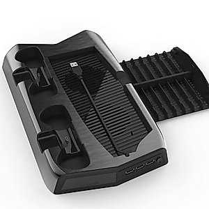 LudTech Playstation 5 Vertical Stand Cooling/Charging Station for PS5 Digital Edition/Ultra HD Console with Dual Controller Charger and Bonus Game Rack Storage 3 USB Ports for PS5 and DualSense