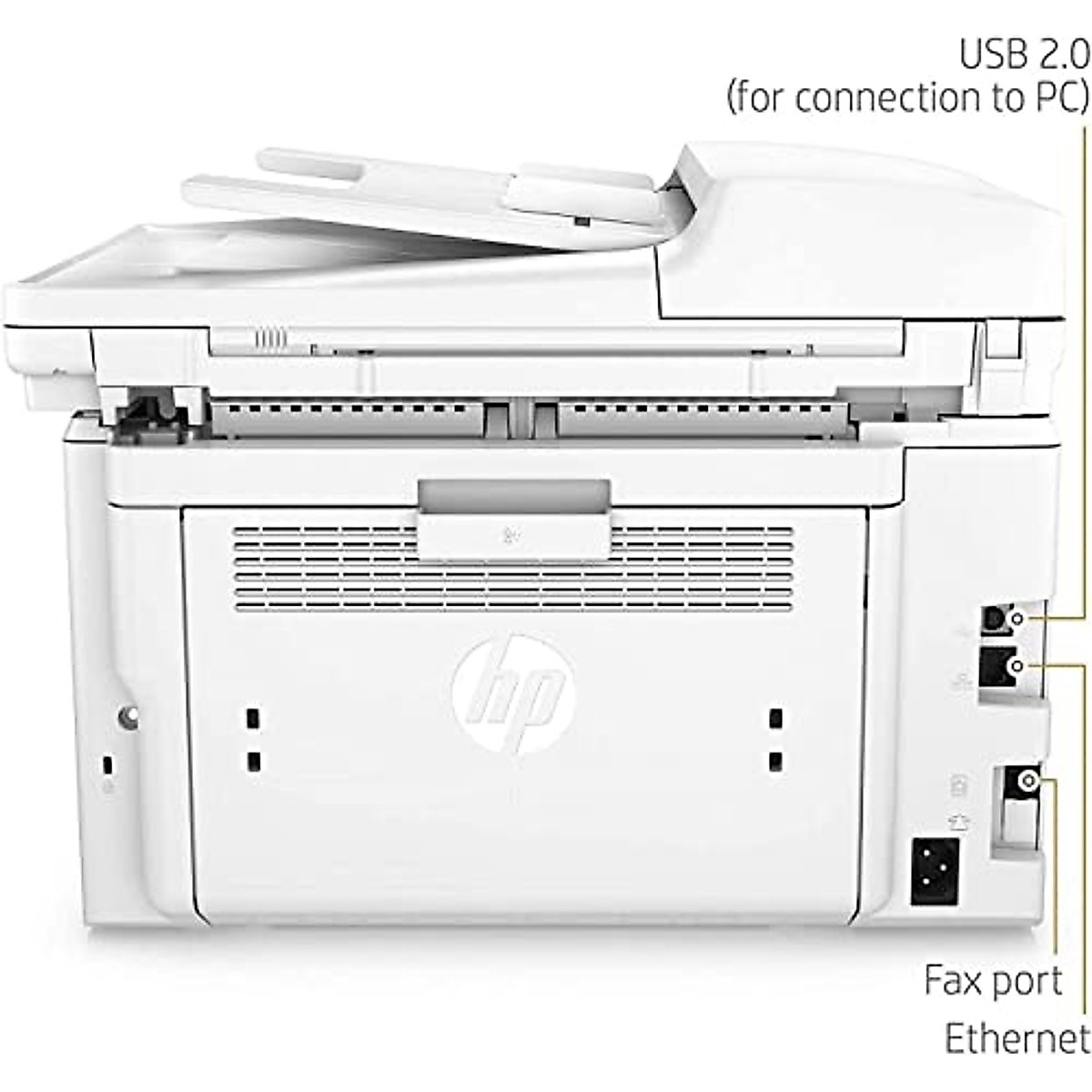 HP Laserjet Pro MFP M227fdw All-in-One Wireless NFC Ethernet Monochrome Laser Printer, W - Print Scan Copy Fax - 30 ppm, 1200x1200 dpi, Auto 2-Sided Printing, 35-Sheet ADF - White