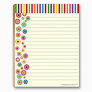 Stonehouse Collection Fun Pattern Designs Pads - USA Made- 4 Assorted Notepads - Shopping List, Teachers, Home, Office, Small Gift - USA Made