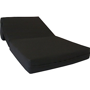 D&D Futon Furniture Sleeper Chair Folding Foam Bed, Couch, High Density1.8 lbs, 70 x 36 x 6, Black