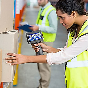 WELCZEK TIJ127 Handheld Inkjet Printer, Portable Handheld Printer with 4.3Inch Touch Screen Quick Drying Inkjet Coding Machine for Barcode Label Text Logo QR Code Batch Number (Support 25 Languages)