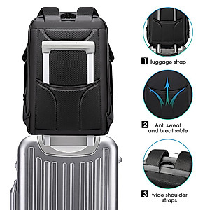 BANGE Anti Theft Backpack With TSA Lock,Waterproof Backpacks With YKK Zipper, High Tech Business Backpack For Men And Women, Laptop Backpack Fits For 17.3 Inch Notebook…