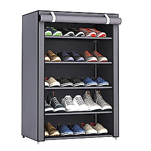 Shoe Storage Cabinet, Shoes Rack, Non-Woven Fabric Shoes Organizer Cabinet with Dustproof Cover, Shoes Storage Shelf for Bedroom Dormitory (90x30x60cm, 5 Layers), Shoe Racks Storage Cabinet