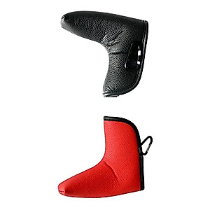 BESSTUUP 2 Pieces Golf Putter Headcover Waterproof PU Leather Putter Cover Club Cover