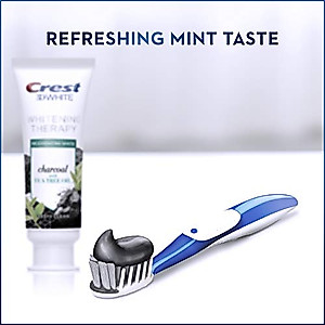 Crest Charcoal 3D White Toothpaste, Whitening Therapy, with Tea Tree Oil, Refreshing Mint Flavor, 4.1 oz, Pack of 3