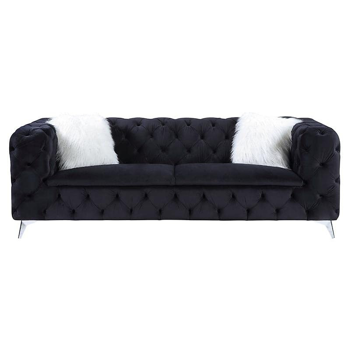 Acme Furniture Upholstered Sofas, Black/Chrome