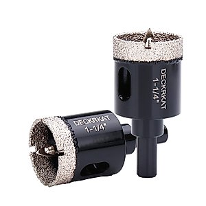 1-1/4 Inch Diamond Hole-Saw Bits with Pilot Drill Bit - 2pc 1-1/4" Diamond Tipped Tile Hole Saws with Guiding Bit Accurate Drilling for Porcelain Tile Ceramic Pottery Granite Stone Glass Bottles 32mm