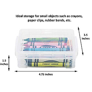 Advantus Crafts Storage Studios Super Stacker 6-Pack of Crayon Box 1.5 x 3.5 x 4.75 inches; Set Comes In Random Color Combinations of Blue, Clear, Green, Purple or Red (Colors will vary from image)