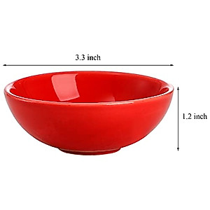 ZENFUN Set of 8 Ceramic Pinch Bowls Set, 3.5 Oz Porcelain Round Sauce Dipping Dishes, Mini Terracotta Dessert Bowls, Condiments Bowls in Bulk for Kitchen, Cooking Prep, Parties, Decor, Sushi
