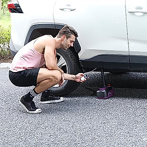 Mautyke Car Jack Hydraulic Kit Rechargeable Electric Floor Jack 5 Ton with Cordless Remote Control & Automotive SUV Trailer Truck Lift Jack Stand for Emergency Tire Changing Gato Hidraulico Para Carro