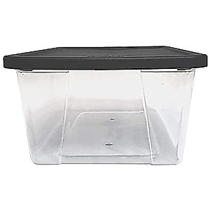 HOMZ Snaplock Stackable 6 Quart Clear Organizer Storage Container Bin with Tight Seal Gray Lid for Home Organization (20 Pack)