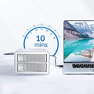 ORICO 2 Bay RAID Hard Drive Enclosure USB 3.0 to SATA for 2.5/3.5 inch HDD SSD Support 32TB, Build Cooling Fan, with Power Adapter for Enterprise Data Storage Backup, Server Expansion-3529RU3