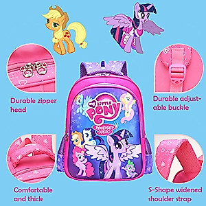 MY L. Pony Backpacks Bookbag Cute Pony Princess Style School Book Waterproof Multi Storey Bags