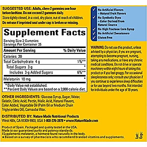 Nature Made Melatonin 10 mg, Dreamy Strawberry, 70 Gummies (Pack of 2)