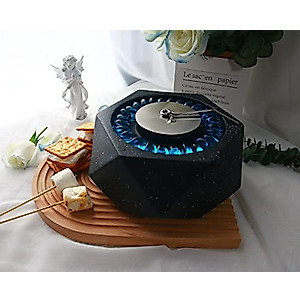 Tabletop Fire Pit Bowl Indoor Outdoor for Smores,Table Top Fire Pit Bowl,Table Top Firepit for Outside Patio, Mini Indoor Fire Pit Ethanol,Portable Tabletop Fireplace, Smokeless (Black (Hexagon))