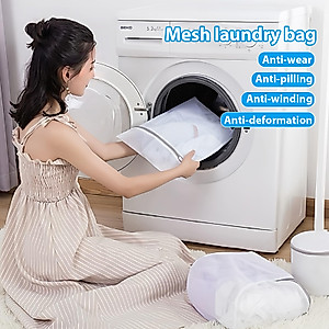 Rukinovi 4Pcs Mesh Laundry Bags,Small Fine Mesh Wash Bags for Clothes and Lingerie Wash Bag(1 Large 1 Medium 1 Small 1 Brabag) (A-1 small 1 medium 1 large)