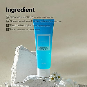 NEER°G Sea Salt Deep Cleansing Foam 4 Fl Oz (120ml) Guérande Sea Salt pH5.5 Mild Facial Cleanser, Moisturizing Face Wash for Normal to Sensitive Skin