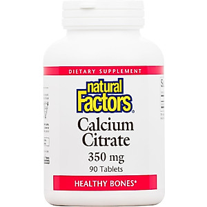 Natural Factors, Calcium Citrate, Helps Maintain Strong Bones and Teeth, 90 tablets (90 servings)