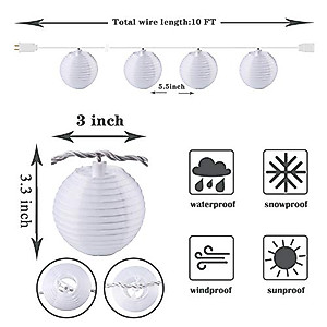 Vigdur Lantern - String Lights Waterproof Connectable Nylon Hanging Lantern String Lights Plug in White Decorative Lights for Patio Wedding Party Bedroom Indoor Outdoor Use,9.84FT