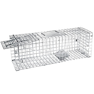 24" Heavy Duty Squirrel Trap for Attic,Humane Cat Trap Small Animal Trap Live Traps for Stray Cats, Rabbits, Raccoons, Skunks, Possums and More Rodents,Collapsible Steel Catch and Release Animal Cage