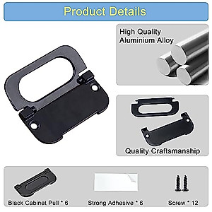 YourGift 6 Pack Self Adhesive Cabinet knobs, Self Adhesive Cabinet knobs, Stick Dresser Knobs, Aluminum Alloy Drawer Handles, Drawer Pulls