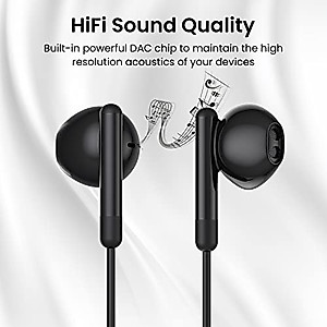 USB C Headphones for iPhone 16 15 Pro Max Plus iPad Pro USB C Earphones with Microphone Volume Control USB C Wired Earbuds USB Type C Earphone for Google Pixel 8 7 6A 5 Samsung S24 S23 S22 S21 S20 A55