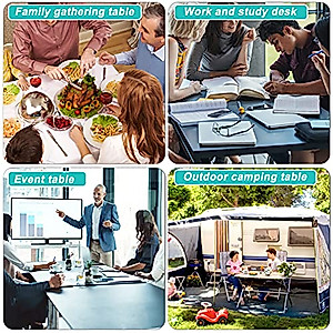 Dkelincs 6 Foot Folding Table with Sturdy Handle, Heavy Duty Centerfold Portable Table, Lightweight Indoor Outdoor Plastic Table for Picnic, Party, Camping - White