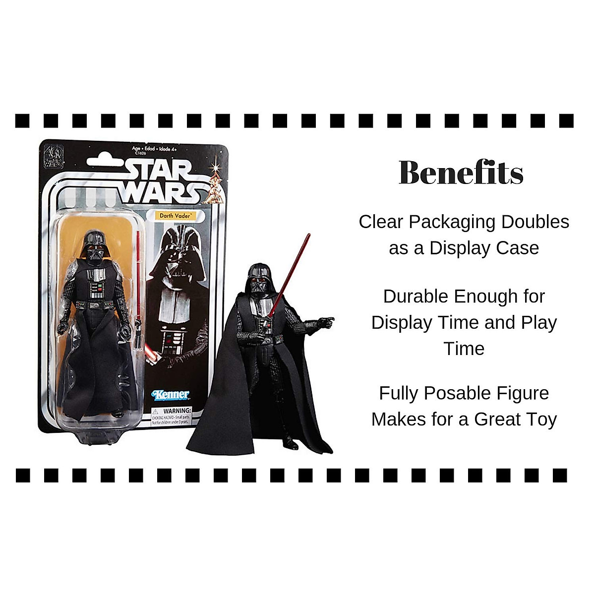 Disney Star Wars Black Series 40th Anniversary Collection Darth Vader - 6 Inches Action Figure - Movie-Like Detailing - Includes One Figurine - Posable Arms, Legs, and Head – Designed for Ages 4 Plus