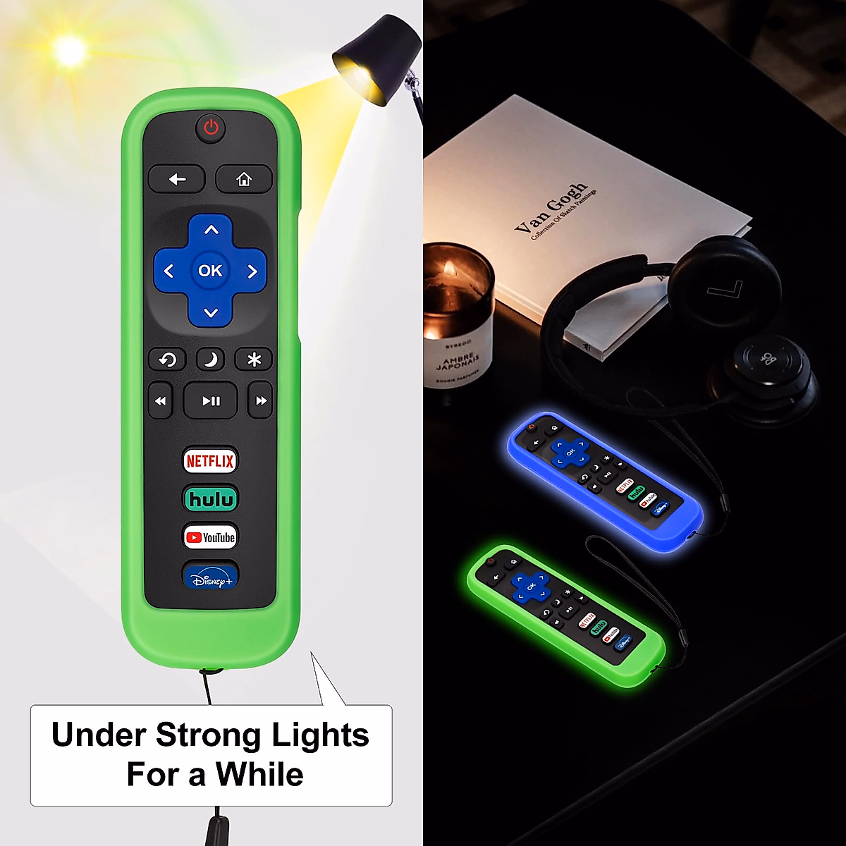 Pack of 4 Replaced Remote Controls for Roku TV With 2 Remote Covers