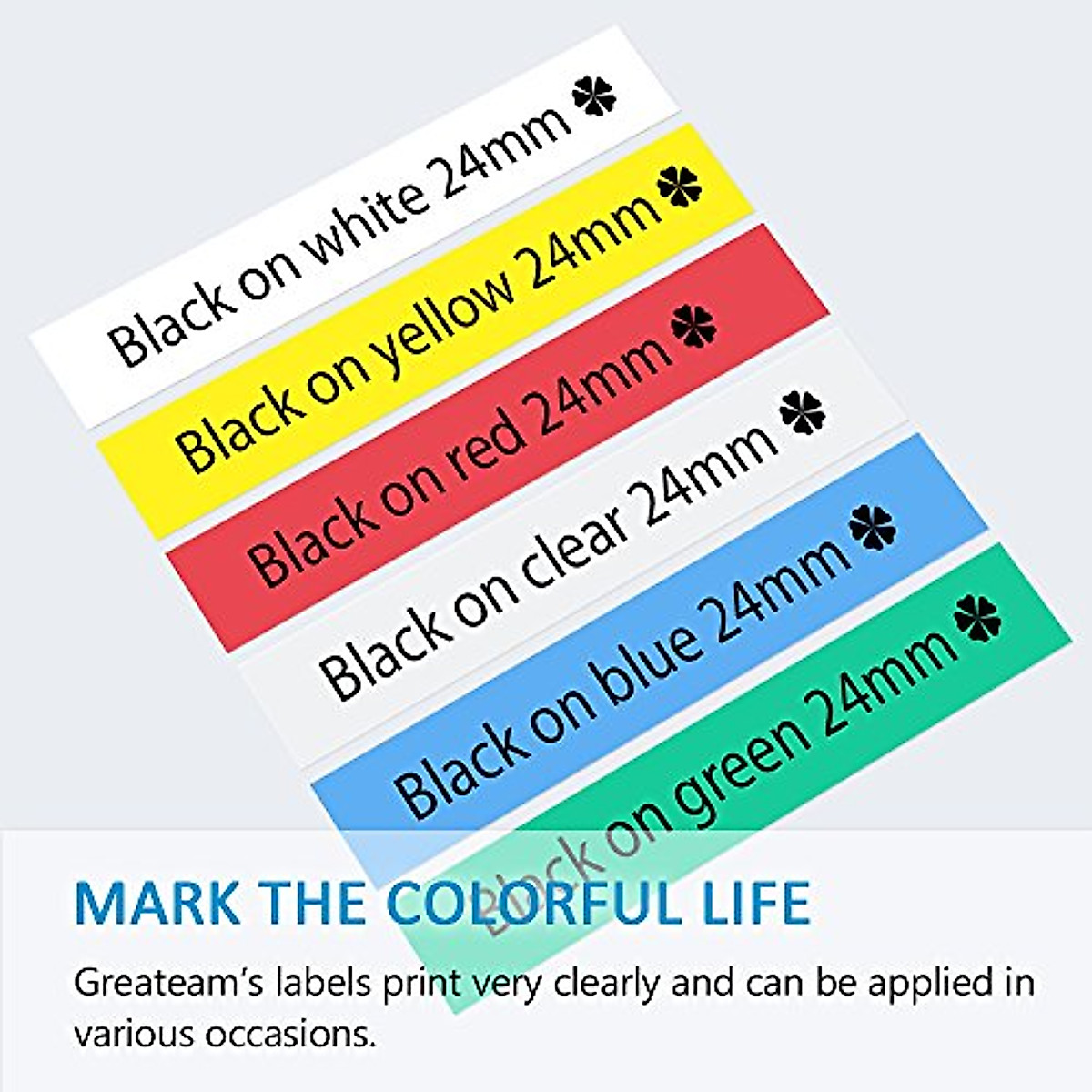 Greateam PT-D600 Label Tape 24mm Compatible with Brother TZe P-Touch Tape 24mm 0.94" TZe-251 TZe-651 TZe-151/451/551/751, 1 inch Label Maker Tape for PT-D600VP PTE500 PT-P700 PT-P710BT PT2730, 6Pack