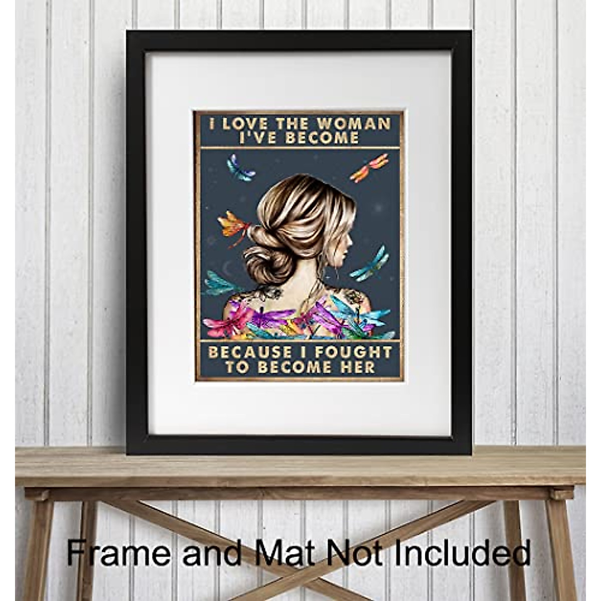 Inspiring Positive Quotes Sayings for Wall Decor - Uplifting Inspirational Encouragement Gifts for Women, Teens, Girls - Motivational Wall Art Posters - Positive Affirmations - Boho Dragonfly Decor