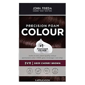 John Frieda Deep Cherry Brown 3VR Permanent Foam Hair Color, 1 Application