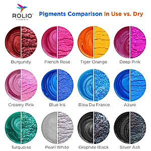Rolio Mica Powder Epoxy Resin Pigment - Art Set for Resin Epoxy - for Soap Making, Nail Polish Set, Lip Gloss Set, Eye Shadow, Bath Bomb, Slime & Candle Jars - 10g, 24 Jars