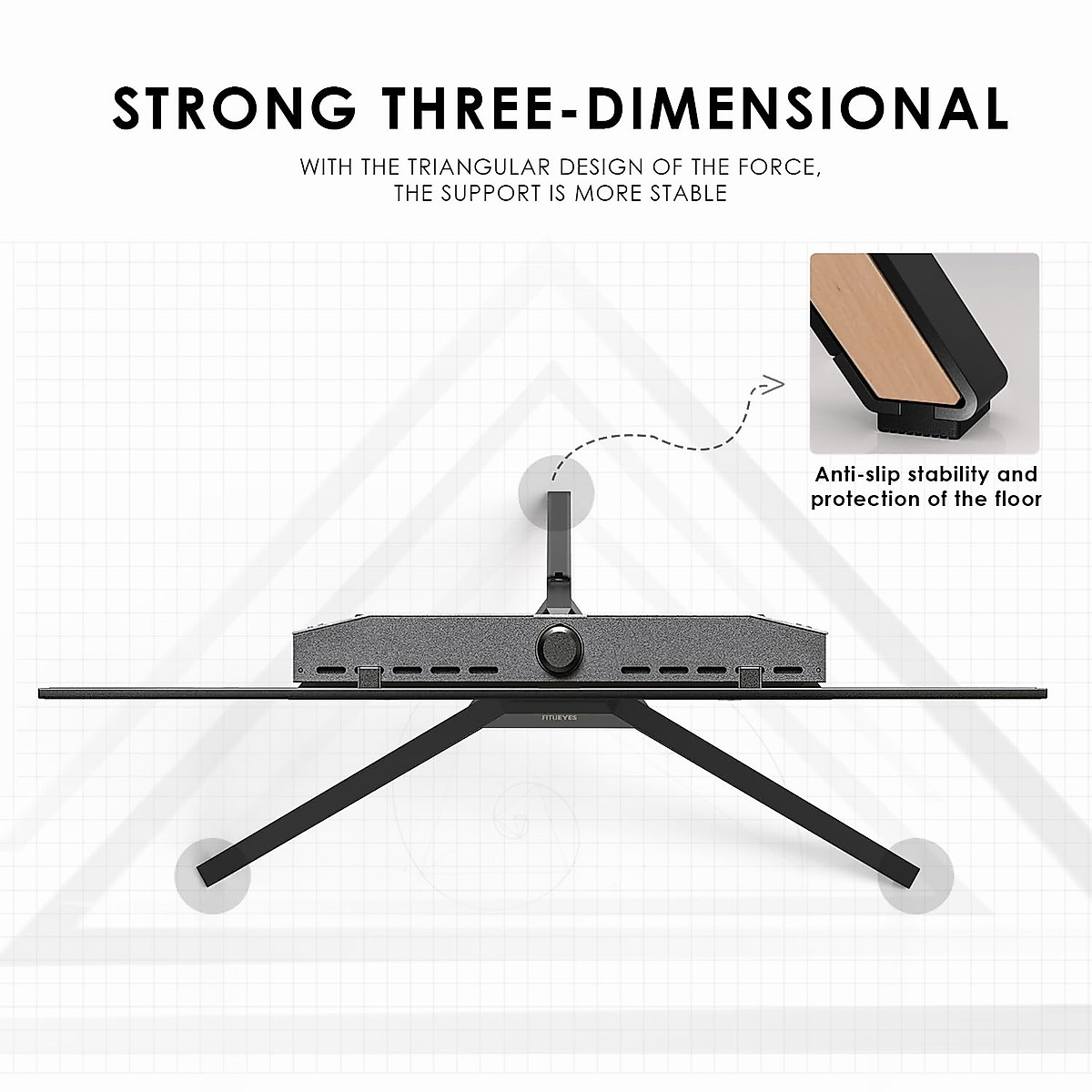 FITUEYES Design Corner TV Stand for 37-65 Inch LED LCD Screens, Tripod Easel TV Stand Modern TV Floor Mount Swivel with Concealed Storage for Bedroom/Living Room, Picasso Series