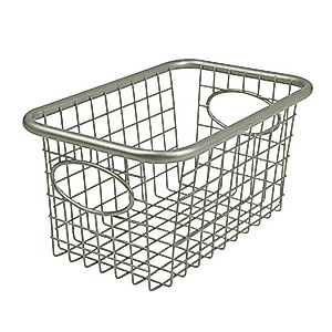 Spectrum Diversified Avery Small Bin for Storage and Organization Basket, 1 Count (Pack of 1), Nickel