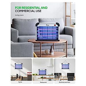 Buzbug LED Bug Zapper Indoor, 10 Years Lifespan 3 Lamps Sustainable Less Power, 3800V Powerful Electric Mosquito Zapper, Durable Fly Trap Mosquito Trap, Fly Killer Fly Zapper -MA009