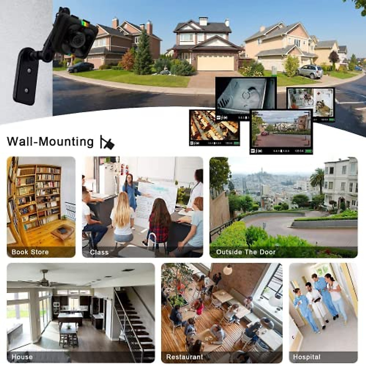 Phouqtem Mini Hidden Camera Wireless spy Camera Portable Nanny Camera HD 1080P Camera with Night Vision and Motion Detection for Home Outdoor Office Features Small Camera