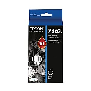 EPSON T786 DURABrite Ultra Ink High Capacity Black Cartridge (T786XL120-S) for Select Epson Workforce Printers