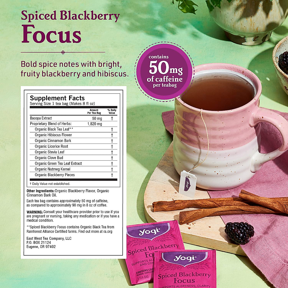 Yogi Tea - Morning Energy Variety Pack (3 Pack) Includes Peach Bergamot Bright Day, Rich and Robust Morning Vitality, Spiced Blackberry Focus - 48 Organic Tea Bags