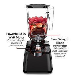 Blendtec Original Designer Series Blender and 90 Oz WildSide+ Jar - Kitchen Blender Bundle - Stainless Steel