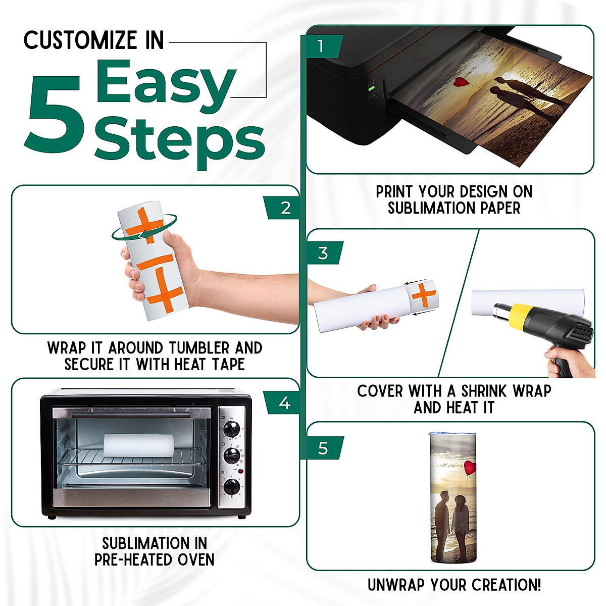 Goods For You Sublimation Tumblers 20 oz - Sublimation blanks, Stainless Steel Double Wall Insulated Straight & Skinny Tumbler Individually Gift Boxed with Lids, Straws & All Accessories, 8 PACK