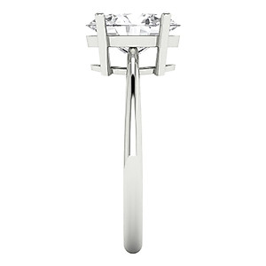 Clara Pucci 2.5ct Oval Cut Solitaire Genuine Moissanite Wedding Bridal Designer Anniversary Engagement Ring in 14k White Gold for Women