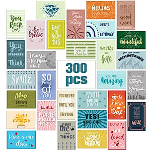 300 Pcs Inspirational Cards Encouragement Cards Mini Positive Affirmations Cards Colored Kindness Motivational Cards Appreciation Cards for Business Student Kids Teachers Gifts 30 Styles 2 x 3.2 Inch