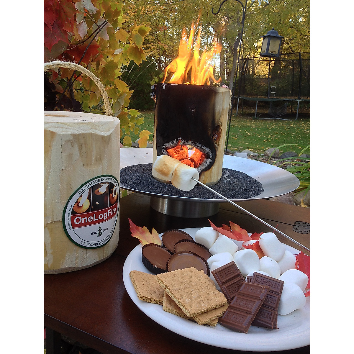 The Original OneLogFire (6) Pack | Swedish Fire Log | Swedish Torch | One Log Campfire | for Outdoor Firepit | Campfire | Bonfires | Fireplace