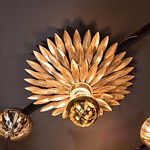 MAPCYON Half Gold Light Bulb Dimmable, 6W (Equivalent 60 Watt) G80/ G25 Globe Shape Decorative LED Light Bulb, 2700K Warm White Edison Bulb, Gold Tipped Mirror Bulb, E26 Base Pack of 2