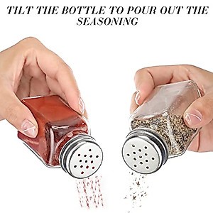 20 Pack Salt and Pepper Shakers Glass Set, 3.82 x 1.5 Inch Pepper Dispenser with Stainless Steel Lid for Salt, Pepper, Spices, Seasonings, Kitchen Restaurants and Catering Supplies